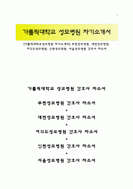 [가톨릭대학교성모병원 자기소개서] 부천성모병원, 대전성모병원, 여의도성모병원, 인천성모병원, 서울성모병원 간호사 자소서-1페이지