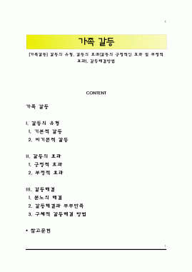 [가족갈등] 갈등의 유형, 갈등의 효과(갈등의 긍정적인 효과 및 부정적 효과), 갈등해결방법-1페이지