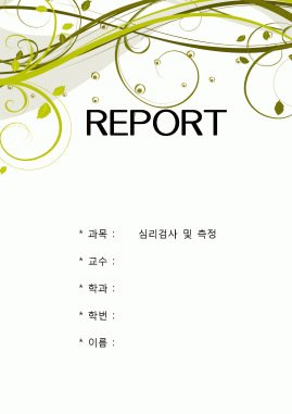 심리검사 및 측정 과제 - 2가지 심리검사 선택, 개별검사의 결과정리, 검사결과의 종합-1페이지