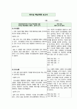 법적 윤리적 의사결정 ,리더십 핵심역량 보고서 ,타 부서와의 협력관계 보고서, 관리실습-1페이지