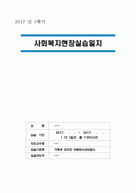 [A+ 실습일지] 사회복지 현장실습일지 (이론보고서 포함 전체)-1페이지