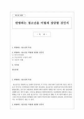 반항하는 청소년을 어떻게 상담할 것인지-1페이지