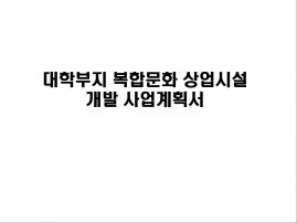 대학부지 복합문화 상업시설 개발 사업계획서-1페이지