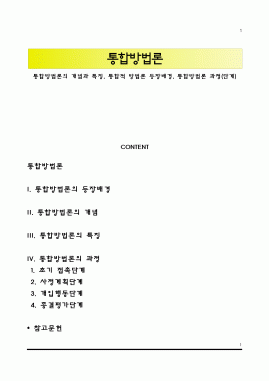 통합방법론의 개념과 특징, 통합적 방법론 등장배경, 통합방법론 과정(단계)-1페이지