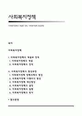 [사회복지] 사회복지정책의 개념과 영역, 사회복지정책 형성과정-1페이지