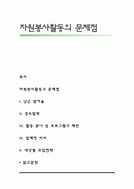 자원봉사활동의 문제점-1페이지