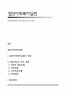 집단사회복지실천의 개념, 집단개입의 주요 모델-1페이지