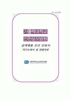 인천성모병원 자소서 면접-1페이지