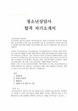 청소년상담사자소서자기소개서 청소년상담사자소서 합격자소서자기소개서/이력서 청소년상담사지원동기,청소년상담사자소서항목 상담교사자기소개서 학교상담교사자소서 청소년상담교사자기소개서샘플-1페이지