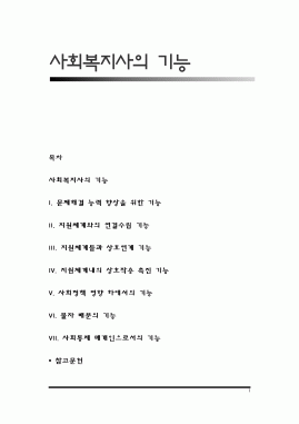 사회복지사의 기능-1페이지