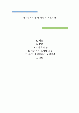 사회복지행정론)사회복지조직내에서의 갈등의 원인은 무엇이며, 어떠한 형태로 표출되고 있으며, 이를 해결하기 위한 방법으로 세울 수 있는 전략과 그 이유(자신의 견해 포함)에 대해서 기술하시오.-1페이지