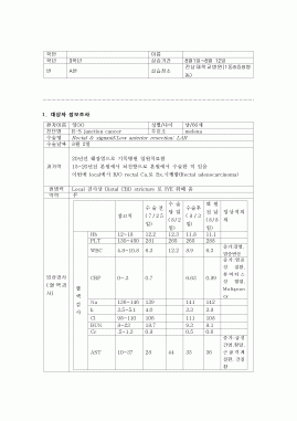 성인간호학 대장암외과 실습케이스스터디 자료입니다-1페이지