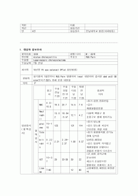 성인간호학 급성담낭염 실습케이스 스터디 자료입니다-1페이지