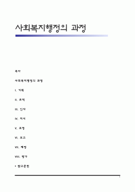 [인문과학] 사회복지행정의 과정 -1페이지