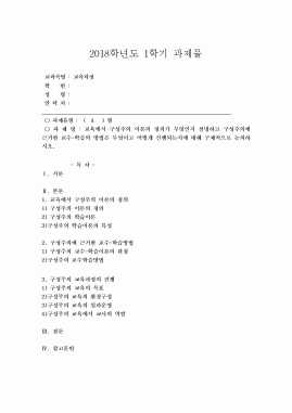 (교육과정 A형)교육에서 구성주의 이론의 정의가 무엇인지 설명하고 구성주의에 근거한 교수-학습의 방법은 무엇이고 어떻게 진행되는지에 대해 구체적으로 논의하시오.-1페이지