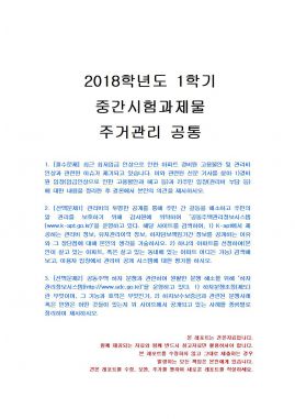 2018년 1학기 주거관리 중간시험과제물 공통(경비원 고용불안 및 관리비 인상 이슈 등)-1페이지