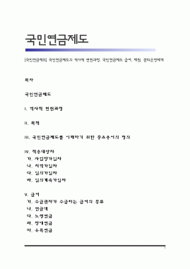 [국민연금제도] 국민연금제도의 역사적 변천과정, 국민연금제도 급여, 재원, 관리운영체계-1페이지