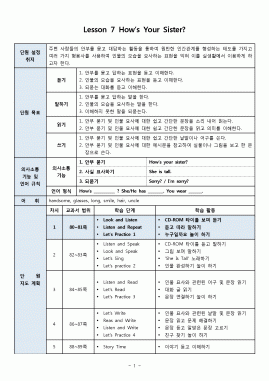 [영어과 수업지도안] How’s Your Sister-1페이지