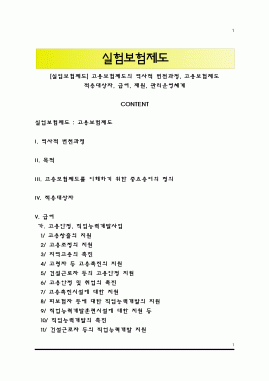 [실업보험제도] 고용보험제도의 역사적 변천과정, 고용보험제도 적용대상자, 급여, 재원, 관리운영체계-1페이지