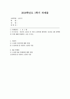 (글쓰기 B형)자신의 소유물 중 가장 소중하게 생각하는 물건을 2개 선택하여 이에 대해 설명하는 글을 쓰시오-1페이지