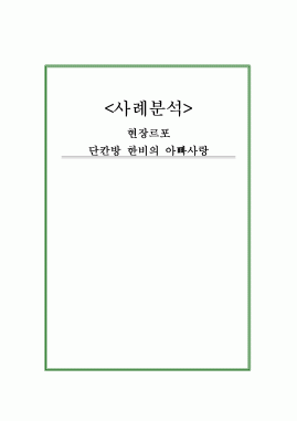 [사례분석] 현장르포 단칸방 한비의 아빠사랑-1페이지