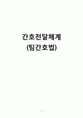 [간호학] 간호전달체계 (팀간호법)-1페이지