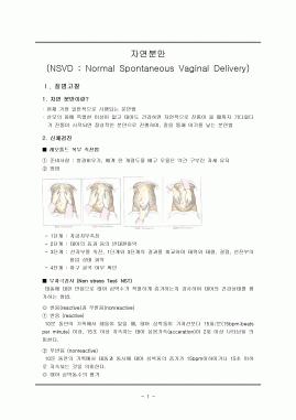 [질병고찰] 자연분만 (NSVD - Normal Spontaneous Vaginal Delivery)-1페이지