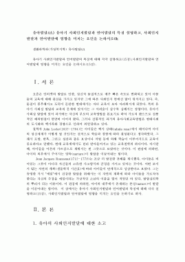 유아발달4A) 유아기 사회인지발달과 언어발달의 특징 설명하고 사회인지발달과 언어발달에 영향을 미치는 요인을 논하시오0k-1페이지