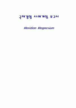 국제경영 사례게임 보고서 - Meridian Magnesium-1페이지