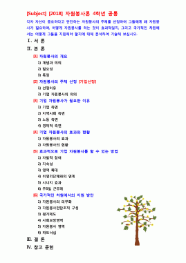 [2018 자원봉사론] 각자 중요하다 생각되는 자원봉사의 주체를 선정 왜 자원봉사가 필요한지 어떻게 하는 것이 효과적일지 그리고 국가적인 차원에서의 지원[기업선정][출처명기]-1페이지