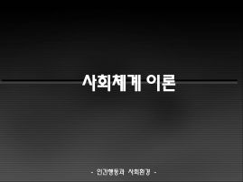 인간행동과 사회환경 - 사회체계 이론-1페이지