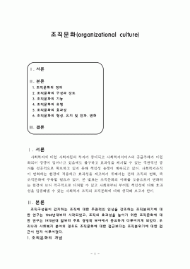 조직문화(organizational culture)-1페이지