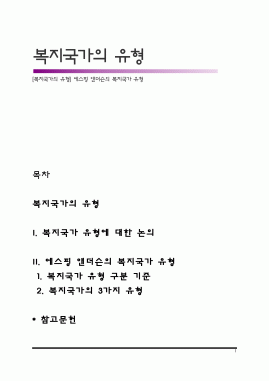 [복지국가의 유형] 에스핑 앤더슨의 복지국가 유형-1페이지