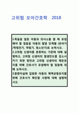 방통대 간호학과 고위험모아간호학 중간과제물 중환자실입원환아-1페이지