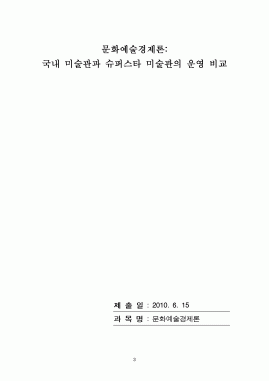 문화예술경제론국내미술관과 슈퍼스타 미술관의 운영비교-1페이지