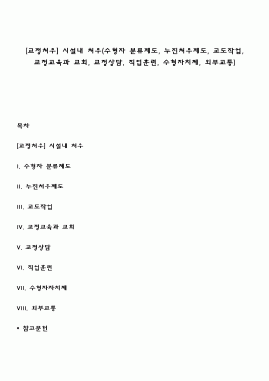 [교정처우] 시설내 처우(수형자 분류제도 누진처우제도 교도작업 교정교육과 교회 교정상담 직업훈련 수형자치제 외부교통)-1페이지