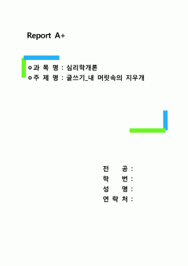 심리학개론)글쓰기내 머릿속의 지우개-1페이지