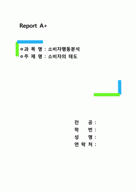 소비자행동분석)소비자의 태도-1페이지