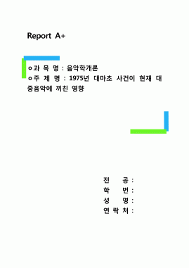 음악학개론)1975년 대마초 사건이 현재 대중음악에 끼친 영향-1페이지