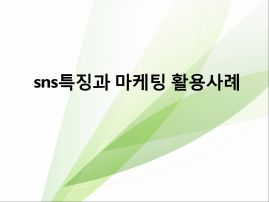 sns특징과 마케팅 활용사례-1페이지