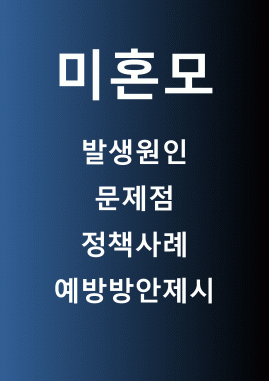 미혼모의 문제점 미혼모 국내해외 정책사례분석 미혼모 문제해결위한 정책제언과 예방방안-1페이지