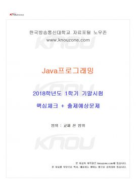 2018년 1학기 Java프로그래밍 기말시험 핵심체크-1페이지