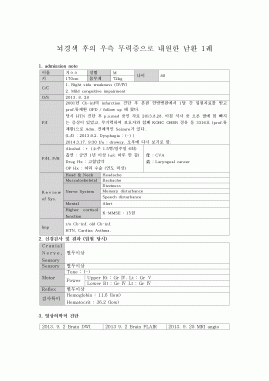 [동서협진과 CASE] 뇌경색 후의 우측 무력증으로 내원한 남환 1례-1페이지