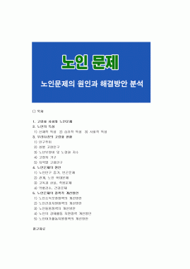 노인문제의 원인과 해결방안 분석-1페이지