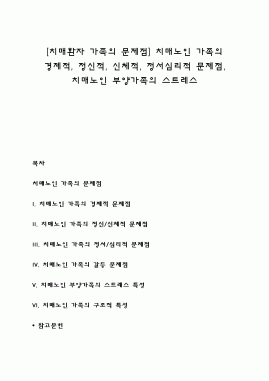 [치매환자 가족의 문제점] 치매노인 가족의 경제적 정신적 신체적 정서심리적 문제점 치매노인 부양가족의 스트레스-1페이지