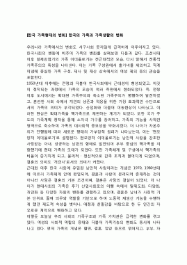 [한국 가족형태의 변화] 한국의 가족과 가족생활의 변화-1페이지