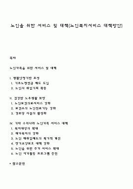 노인을 위한 서비스 및 대책(노인복지서비스 대책방안)-1페이지