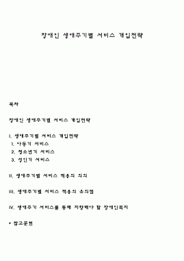 장애인 생애주기별 서비스 개입전략-1페이지