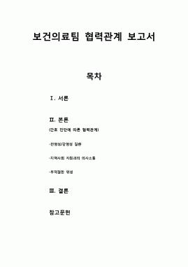 [지역사회 간호학] 보건의료팀 협력관계 보고서 (간호과정 적용지역 - 대구 서구 상중이동)-1페이지