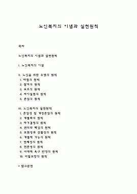 노인복지의 이념과 실천원칙-1페이지